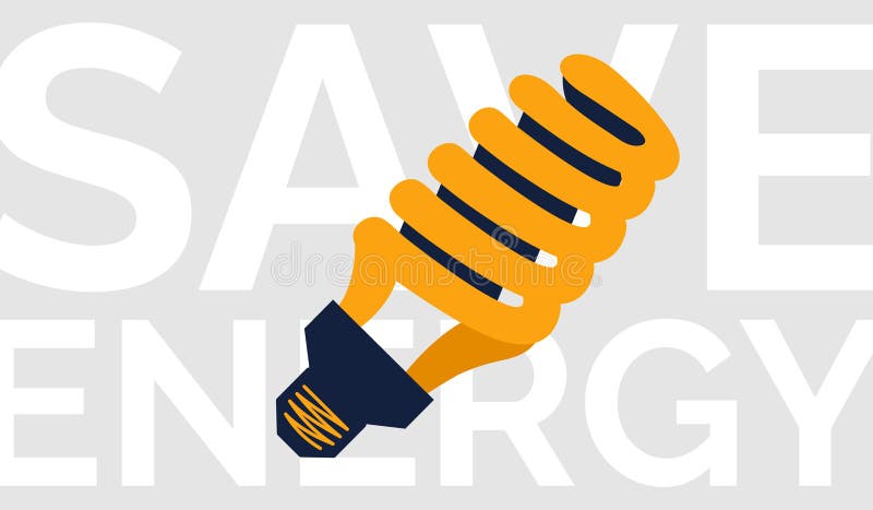 Save Energy, Light Bulb. Compact Fluorescent Electric Lamp. Energy ...