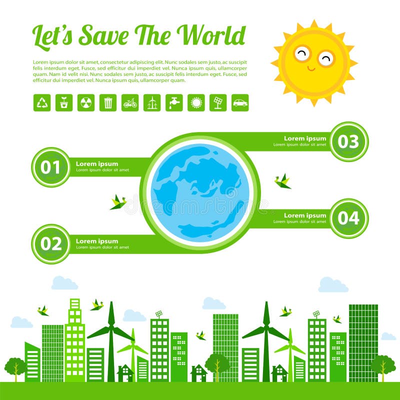 Save Energy Save Earth Infographic Stock Vector - Illustration of build ...