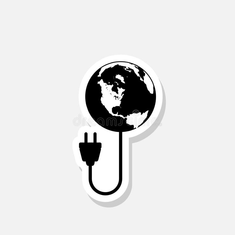 Save energy sticker icon stock vector. Illustration of element - 210777286