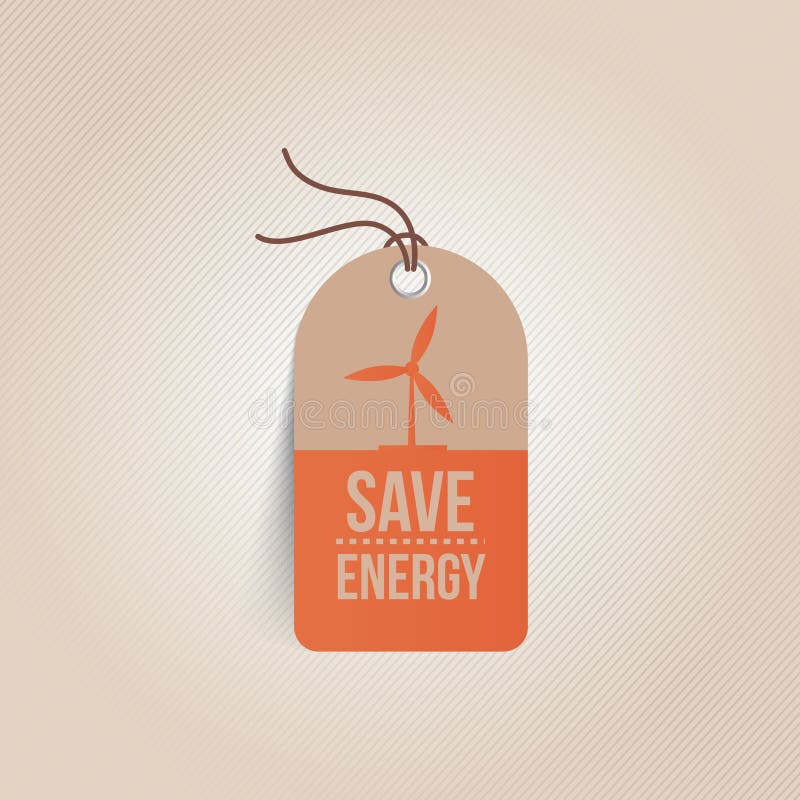 Save Energy Tag. Vector Illustration Decorative Design Stock Vector ...