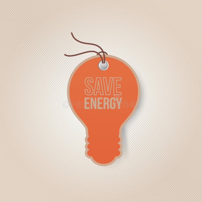 Save Energy Tag. Vector Illustration Decorative Design Stock Vector ...