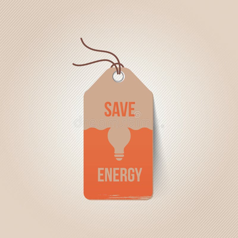 Save Energy Tag. Vector Illustration Decorative Design Stock Vector ...