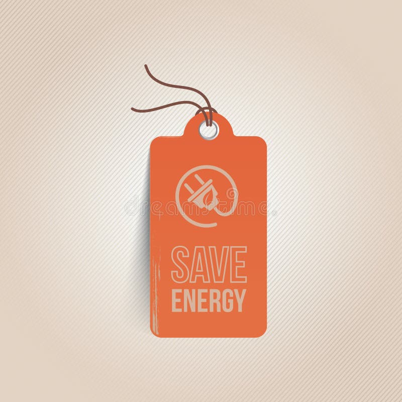 Save Energy Tag. Vector Illustration Decorative Design Stock Vector ...