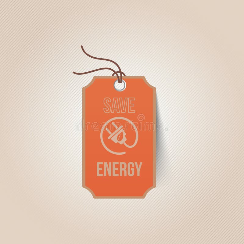 Save Energy Tag. Vector Illustration Decorative Design Stock ...