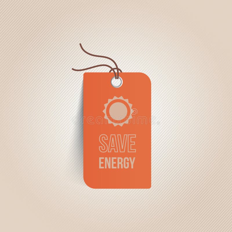Save Energy Tag. Vector Illustration Decorative Design Stock ...