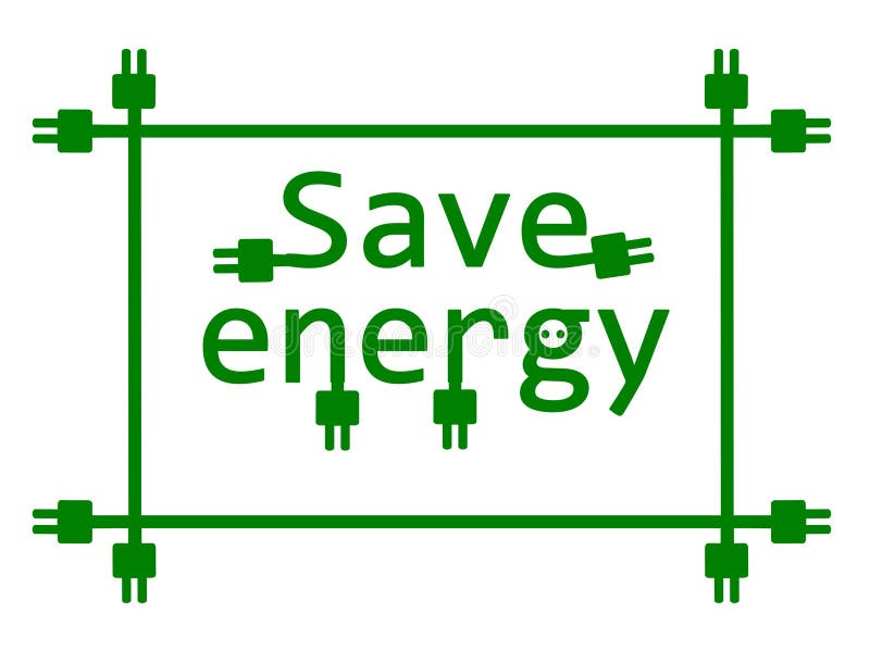 Electric Plug in Color. Save Energy Stock Illustration - Illustration ...