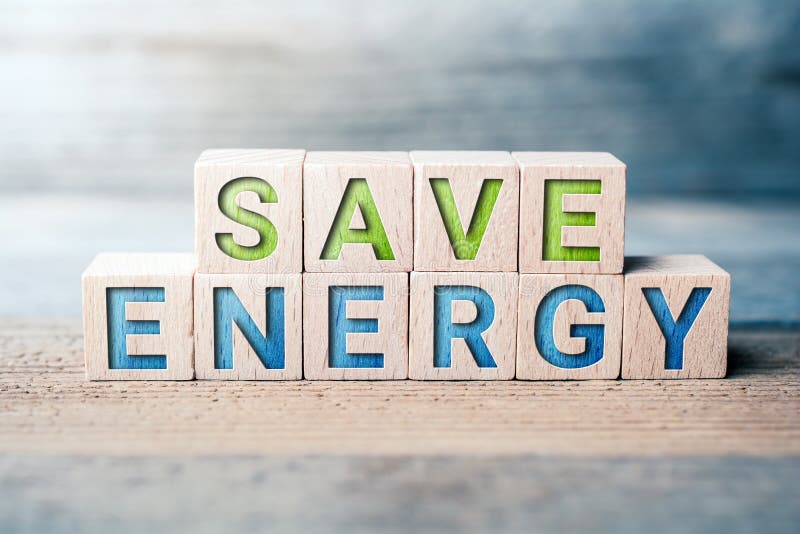 Save Energy Written on Wooden Blocks on a Board Stock Image - Image of ...