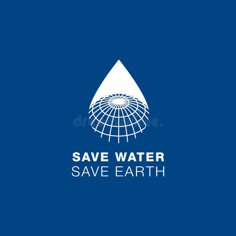A Save Water Logo Image To Save Earth Depicting a Globe Inside a Water ...
