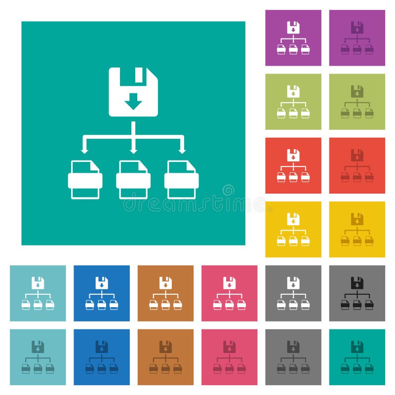 Save File As Multiple Format Square Flat Multi Colored Icons Stock ...