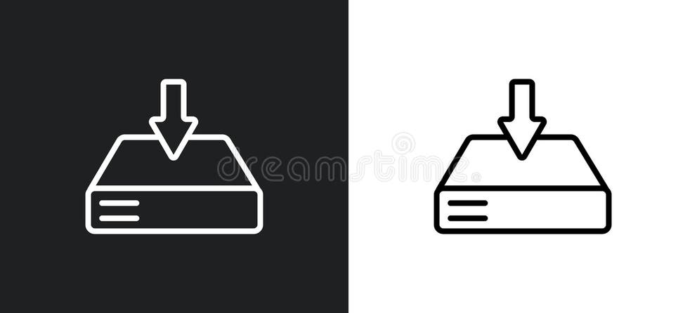 Save File Outline Icon in White and Black Colors. Save File Flat Vector ...
