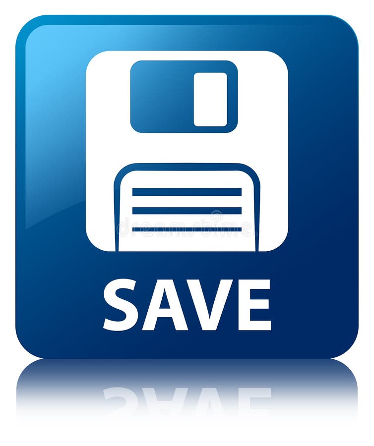 Save (floppy Disk Icon) Blue Square Button Stock Illustration ...