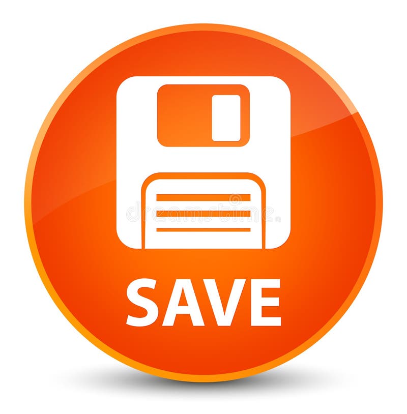 Save (floppy Disk Icon) Elegant Orange Round Button Stock Illustration ...