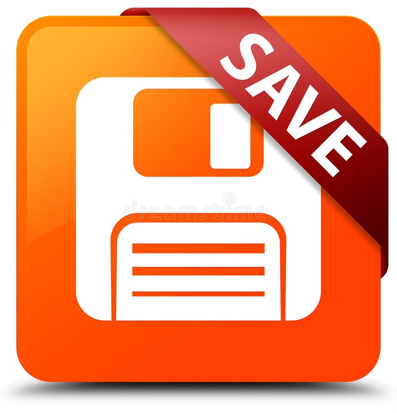 Save (floppy Disk Icon) Orange Square Button Red Ribbon In Corner Stock ... Save (floppy Disk Icon) Orange Square Button Red Ribbon In Corner Stock ...