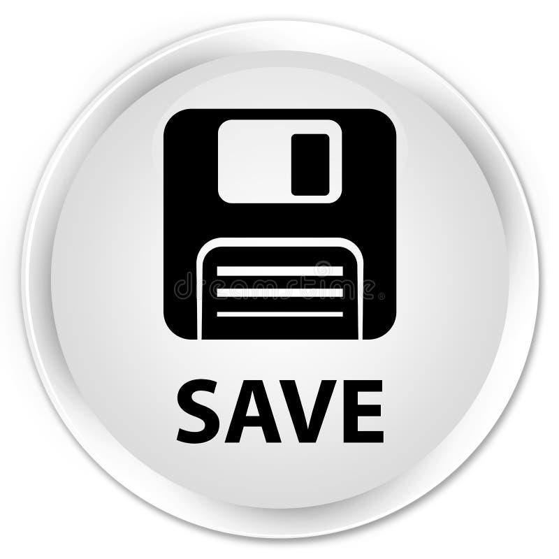 Save (floppy Disk Icon) Premium White Round Button Stock Illustration ...