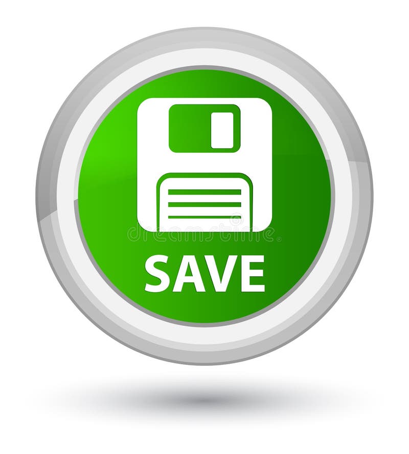 Save (floppy Disk Icon) Prime Green Round Button Stock Illustration ...