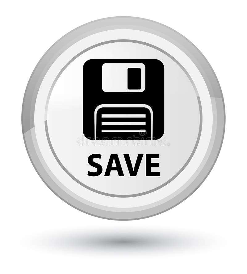 Save (floppy Disk Icon) Prime White Round Button Stock Illustration ...