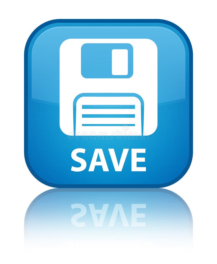 Save (floppy Disk Icon) Special Cyan Blue Square Button Stock ...
