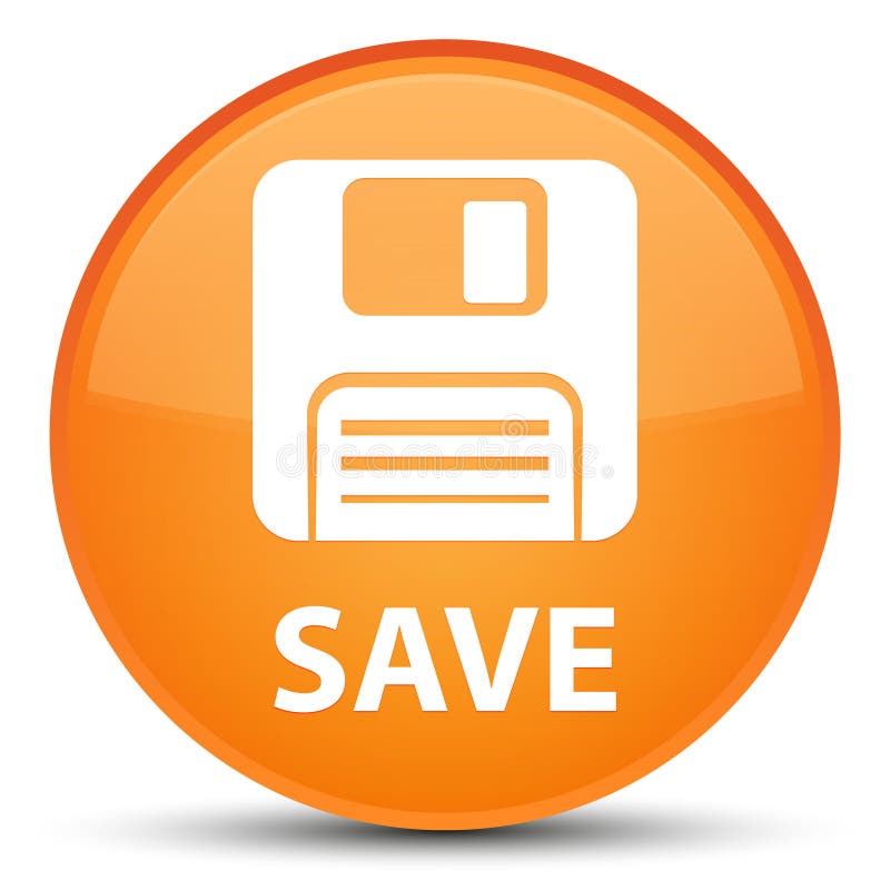 Save (floppy Disk Icon) Special Orange Round Button Stock Illustration ...