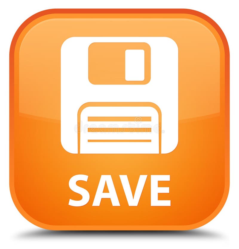 Save (floppy Disk Icon) Special Orange Square Button Stock Illustration ...