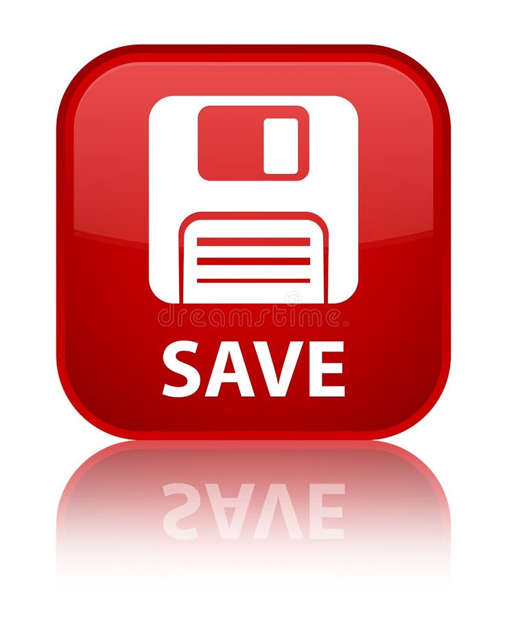 Save (floppy Disk Icon) Special Red Square Button Stock Illustration ...