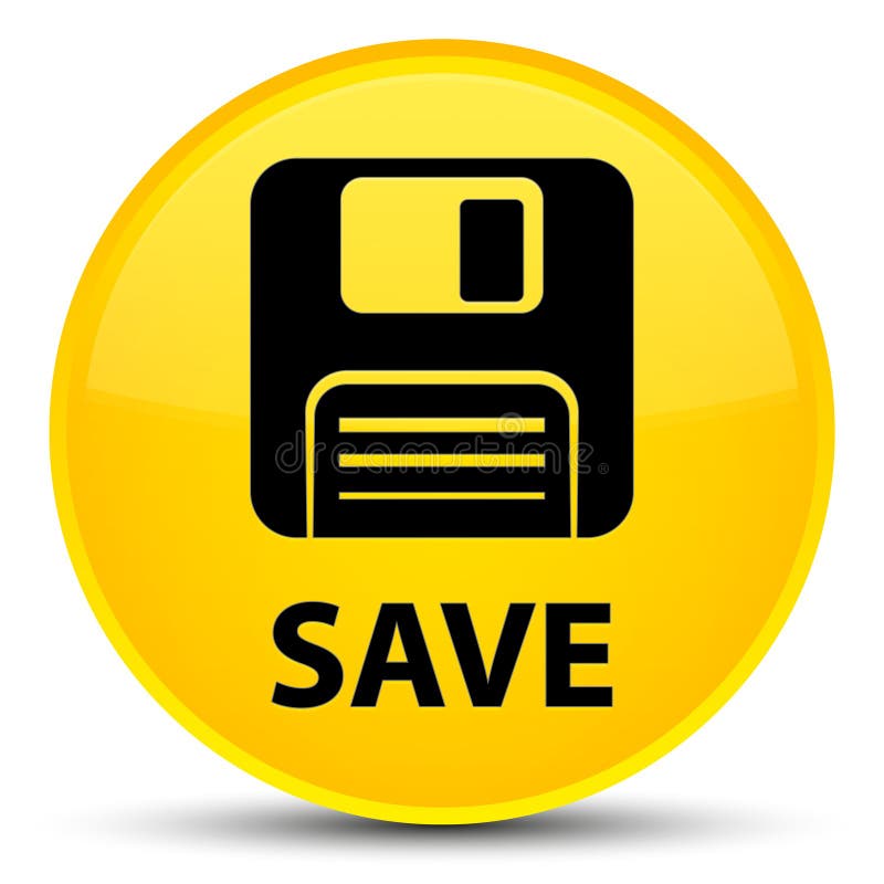Save (floppy Disk Icon) Special Yellow Round Button Stock Illustration ...