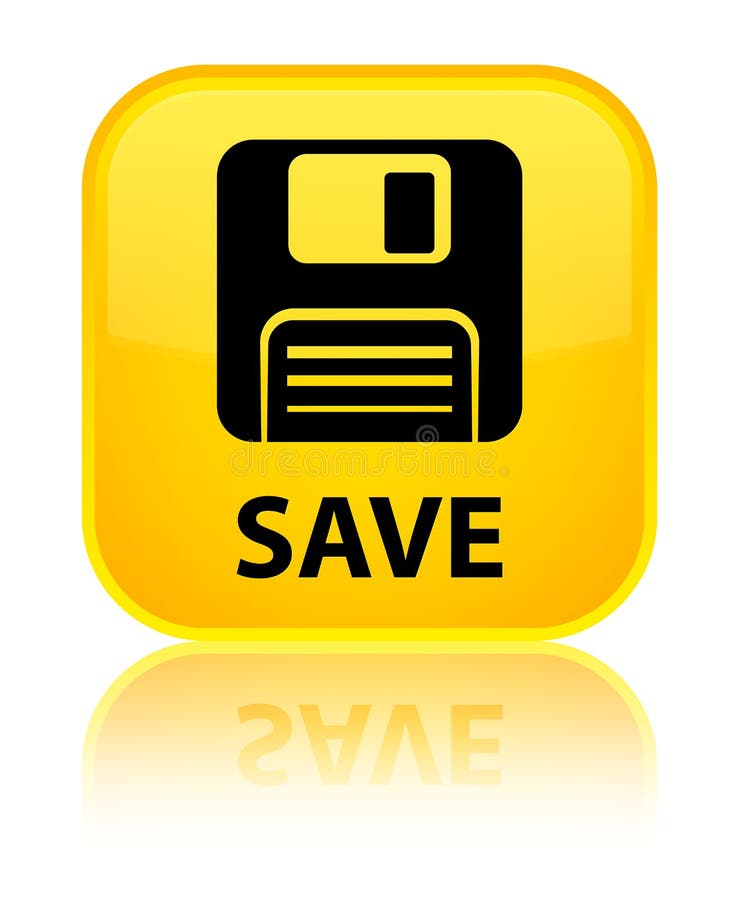 Save (floppy Disk Icon) Special Yellow Square Button Stock Illustration ...