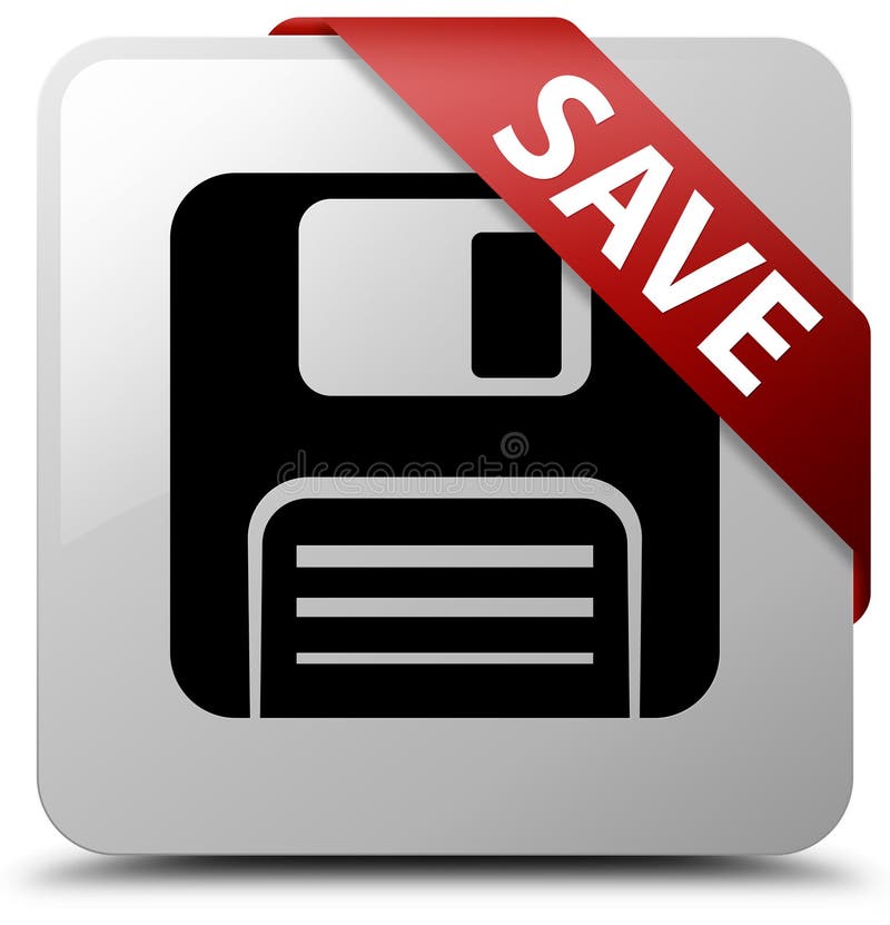 Save (floppy Disk Icon) White Square Button Red Ribbon in Corner Stock ... Save (floppy Disk Icon) White Square Button Red Ribbon in Corner Stock ...