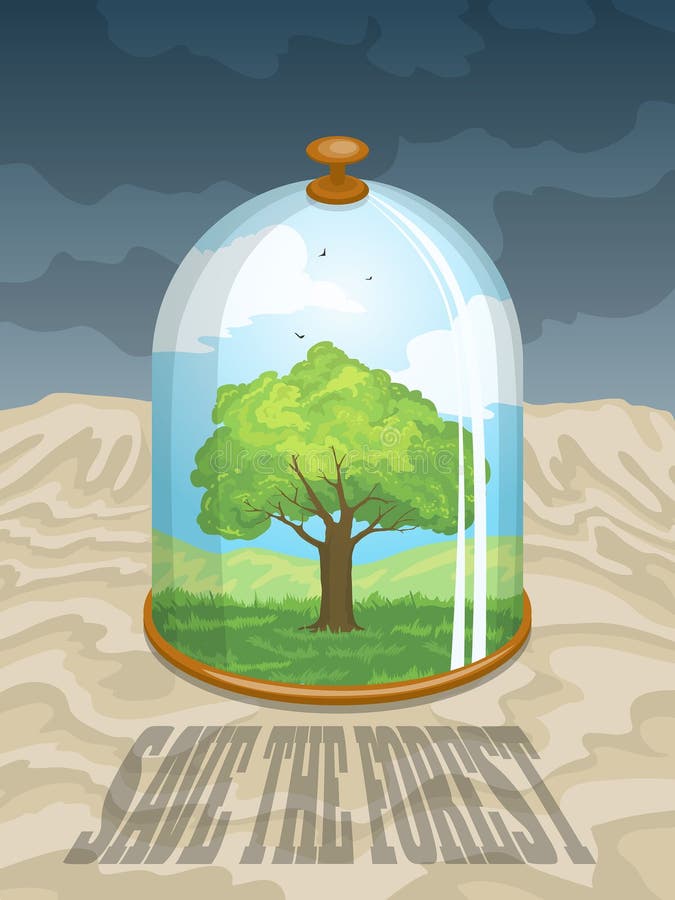Save the Forest. Earth Day stock illustration. Illustration of fragile ...