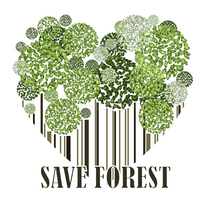 Save Forest Ecology Green Postcard Stock Vector - Illustration of ...