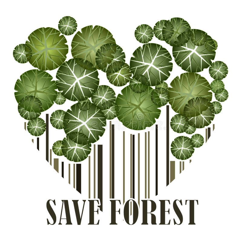 Save Forest Ecology Green Postcard Stock Vector - Illustration of love ...