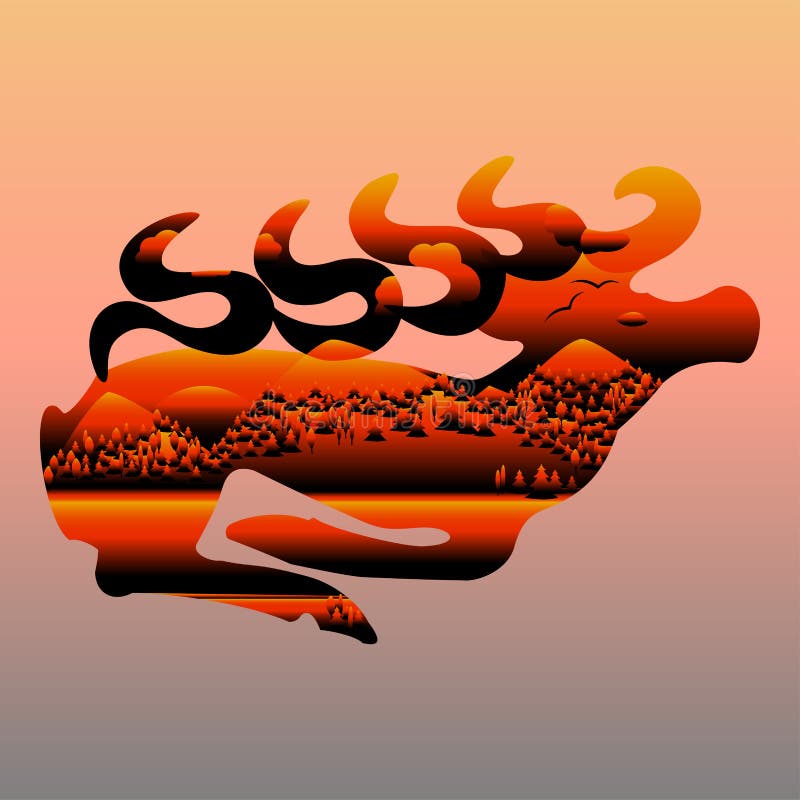 Save the forest from fire stock vector. Illustration of landscape ...