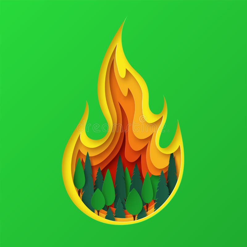 Save The Forest. Let`s Save Nature. Layered Fire Design In Nature ...