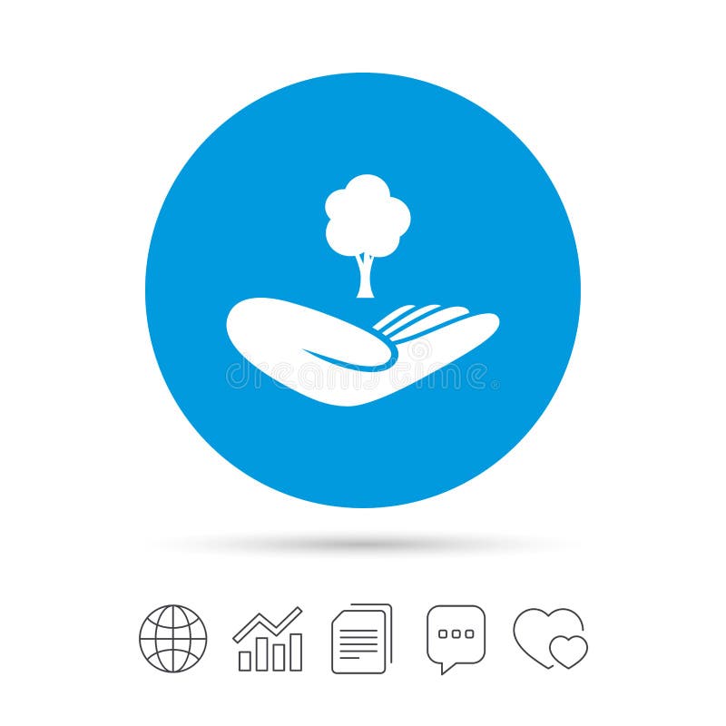 Save Forest Sign. Hand Holds Tree Symbol. Stock Vector - Illustration ...