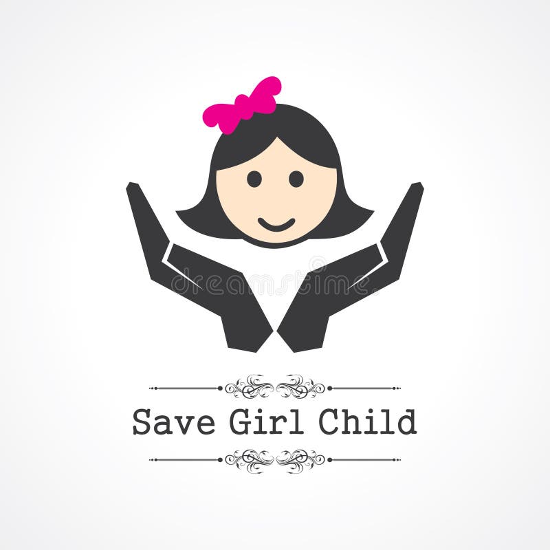 Save girl child concept stock vector. Image of child - 46198643