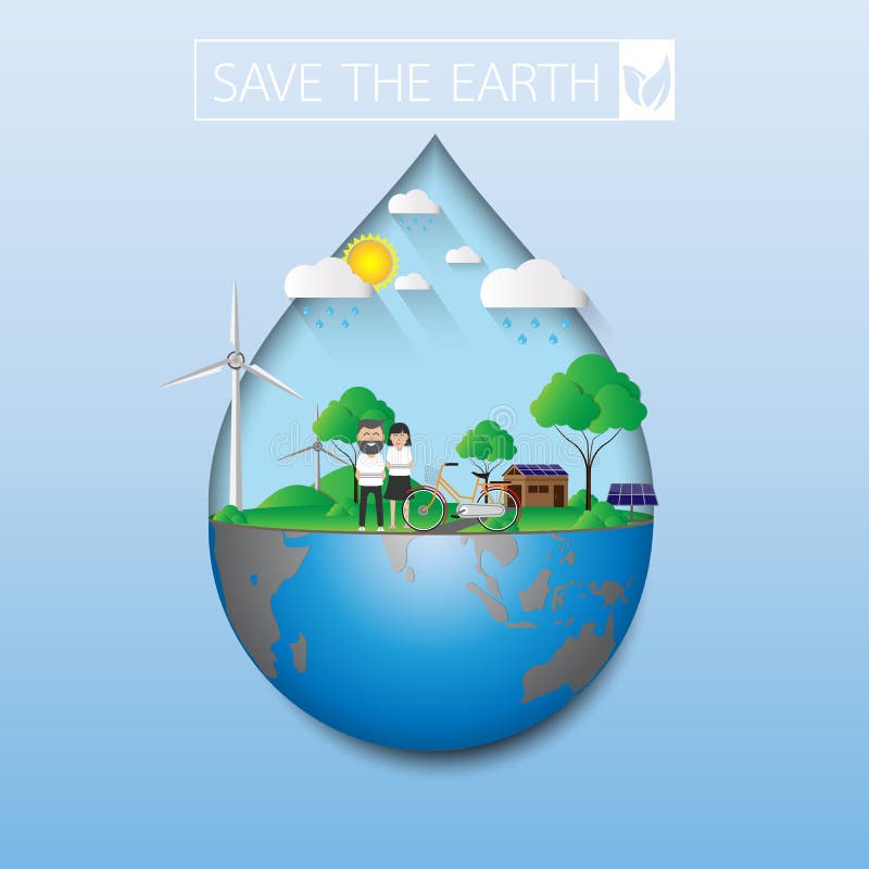 Save the green earth. stock vector. Illustration of sustainable - 90862692