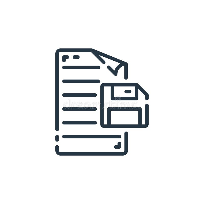 Save Icon Vector from Documents Concept. Thin Line Illustration of Save ...