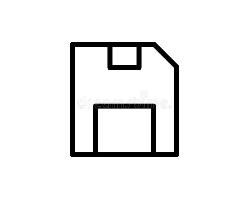 Save Icon Vector Illustration. Isolated Floppy Disk Symbol. Record Line ...