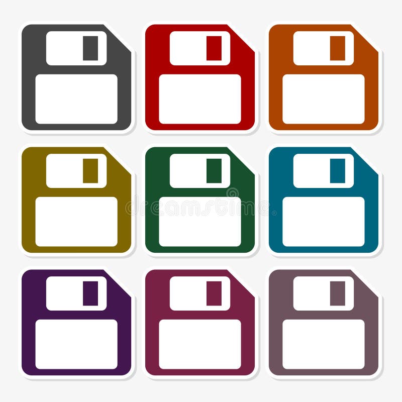 Save Icons set, disk icon stock vector. Illustration of object - 125695794