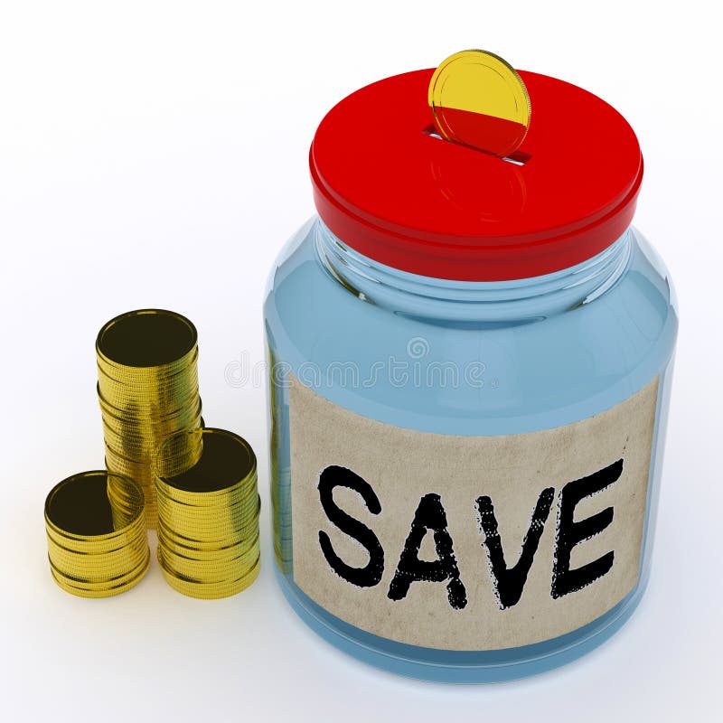 Save Jar Means Saving and Reserving Money Stock Illustration ...