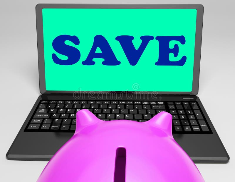 Save Laptop Means Online Savings And Promos Stock Illustration ...