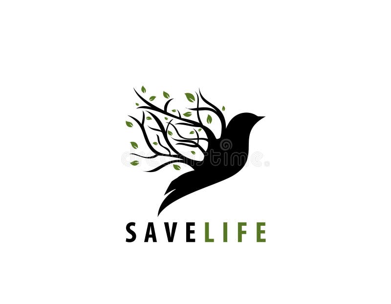 Save Life Bird Tree Vector- Illustration Stock Illustration ...