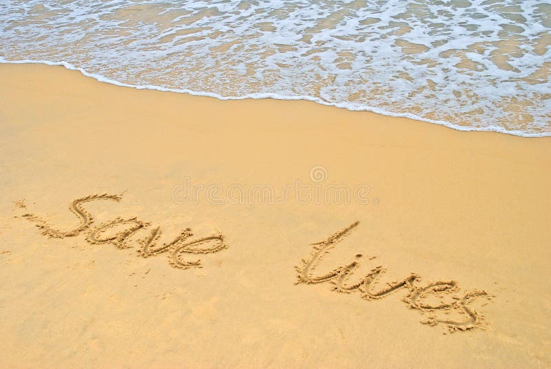 Save Lives stock photo. Image of beach, save, sand, lives - 12378180