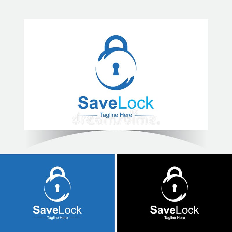 Save the Lock Logo Design Template by Hand. Stock Vector - Illustration ...
