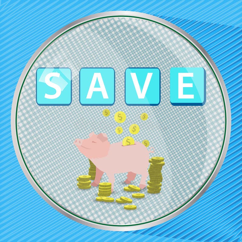 Save Money Button Concept. Illustration Stock Illustration ...