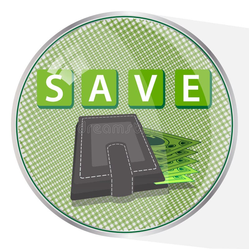 Save Money Button Concept. Illustration Stock Illustration ...