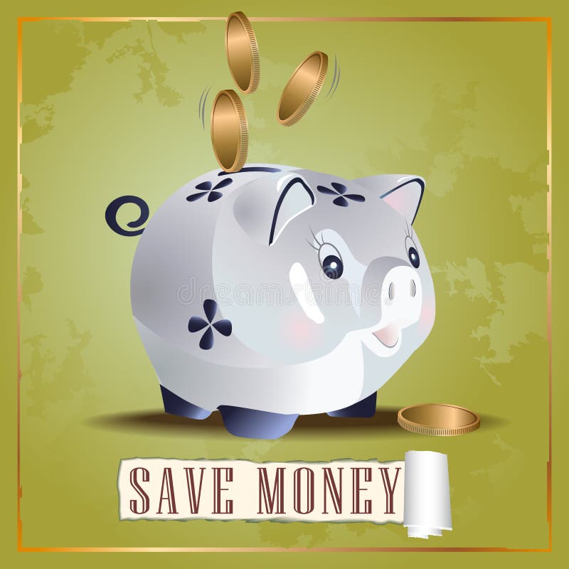 Save money cash pig stock vector. Illustration of safe - 50871284