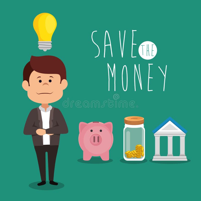 Save money concept stock vector. Illustration of bottle - 111924112