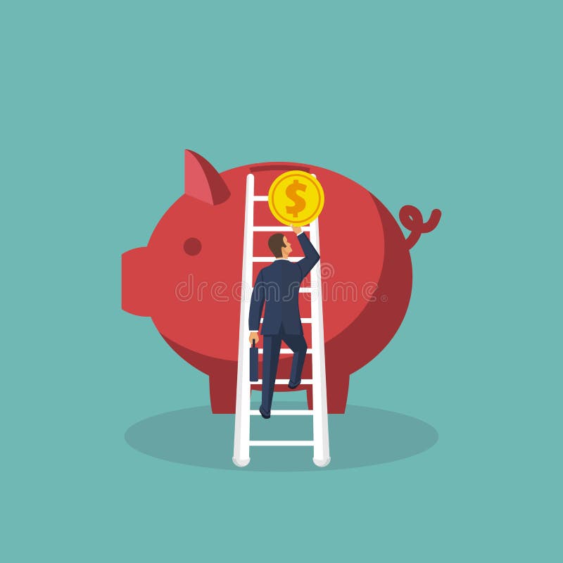 Save Money Concept. Vector Illustration in Flat Design Stock Vector ...