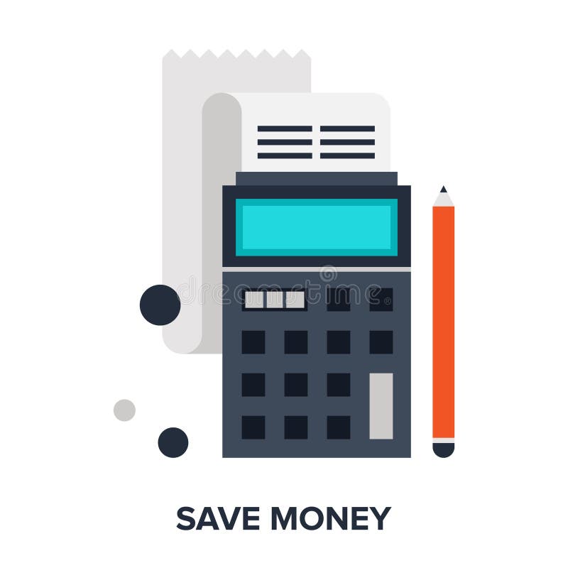 Save Money Flat Icon Design Concept Stock Vector - Illustration of computer, list: 364379080