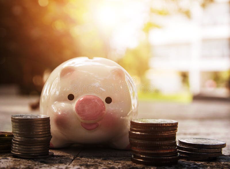 Save Money and Saving Dollar Coin Stock Image - Image of bank, design ...